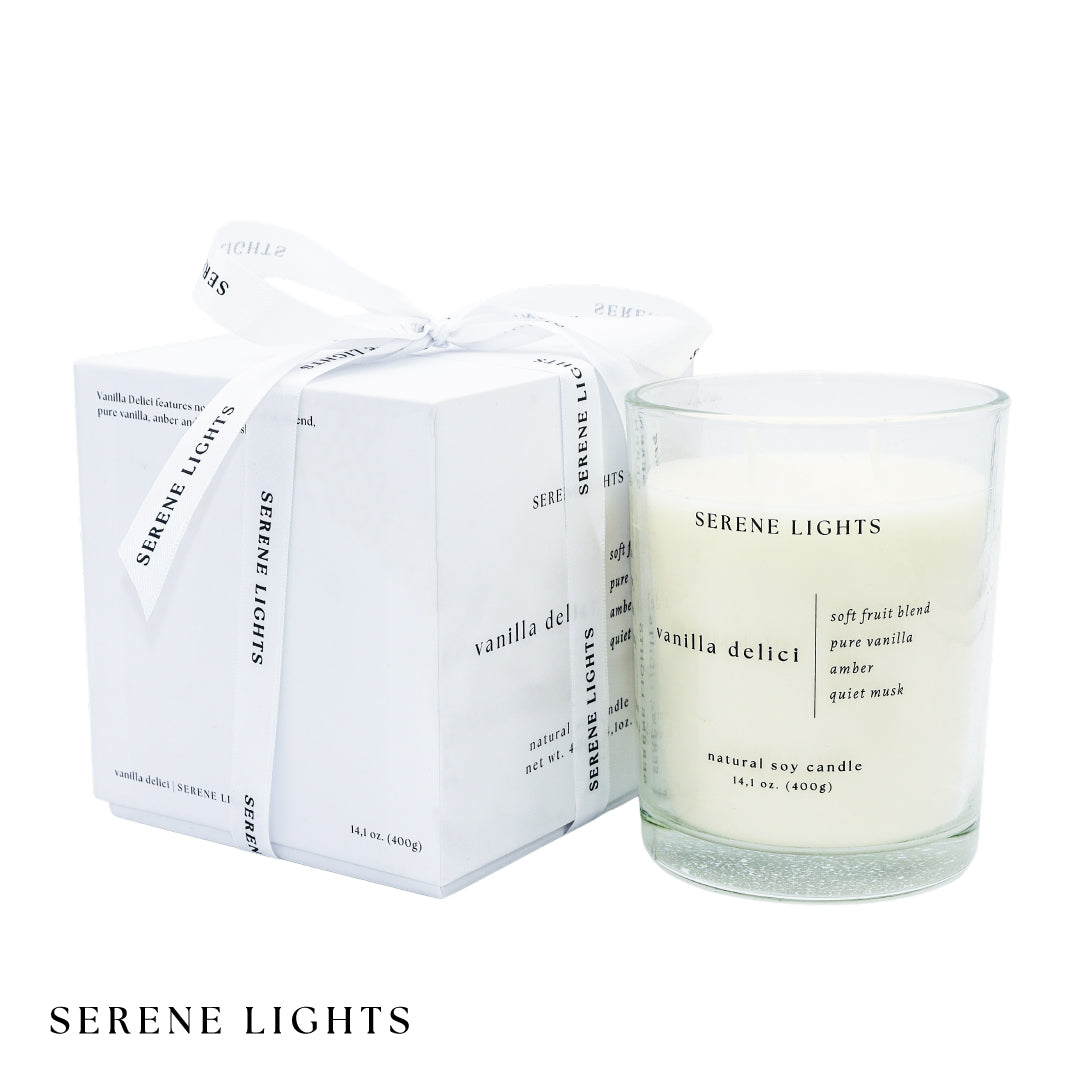 Vela Soja Natural Vanilla Delici 400g Serene Lights 1 un – KiosClub