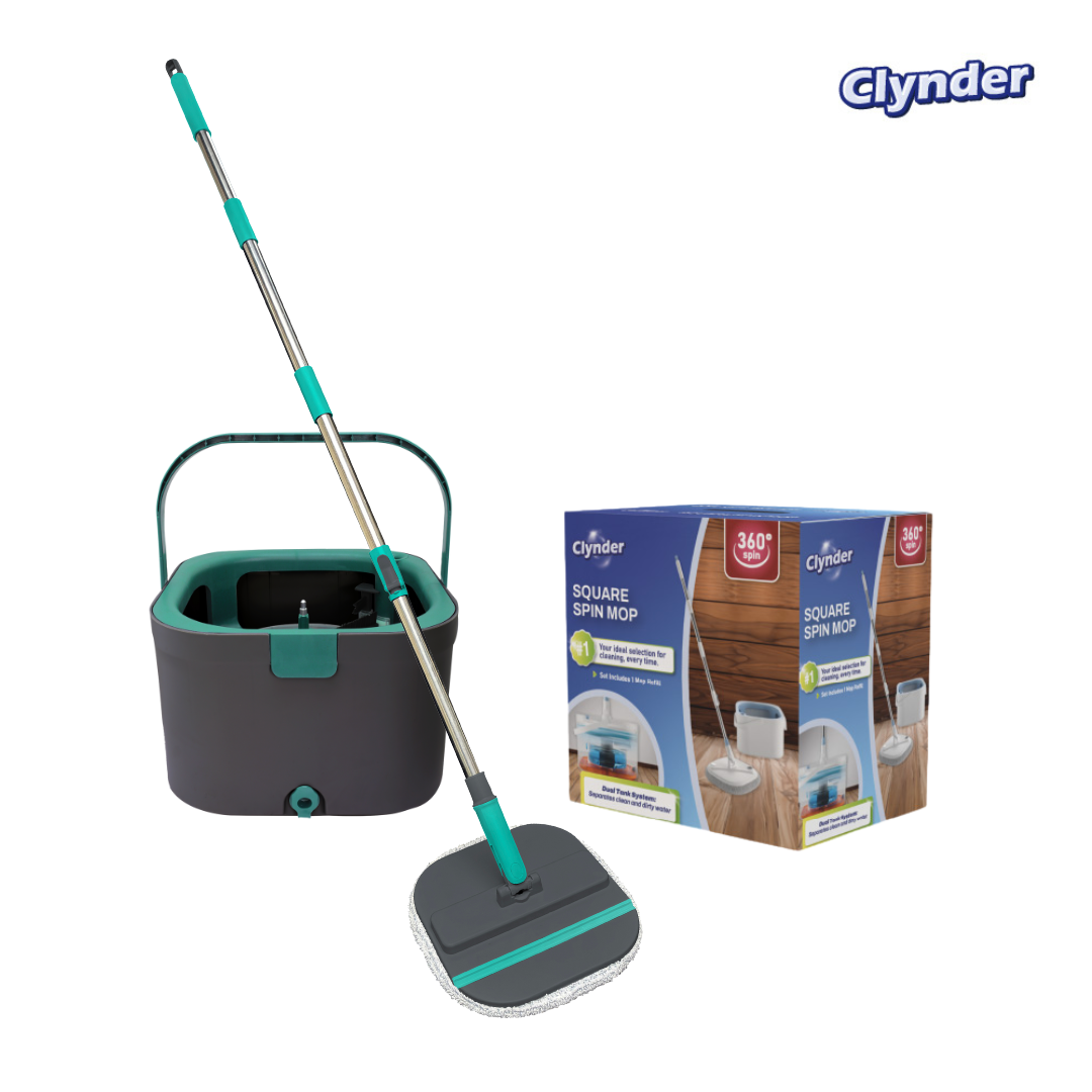 Set Mopa Cuadrada Spin Gris Oscura con Repuesto Clynder 1 un – KiosClub