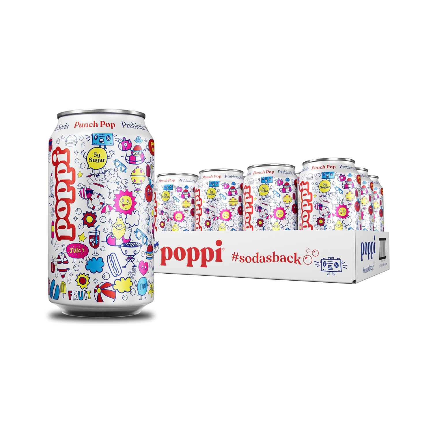 Bebida Prebiotic Punch Pop Lata Poppi 12 x 355 ml – KiosClub