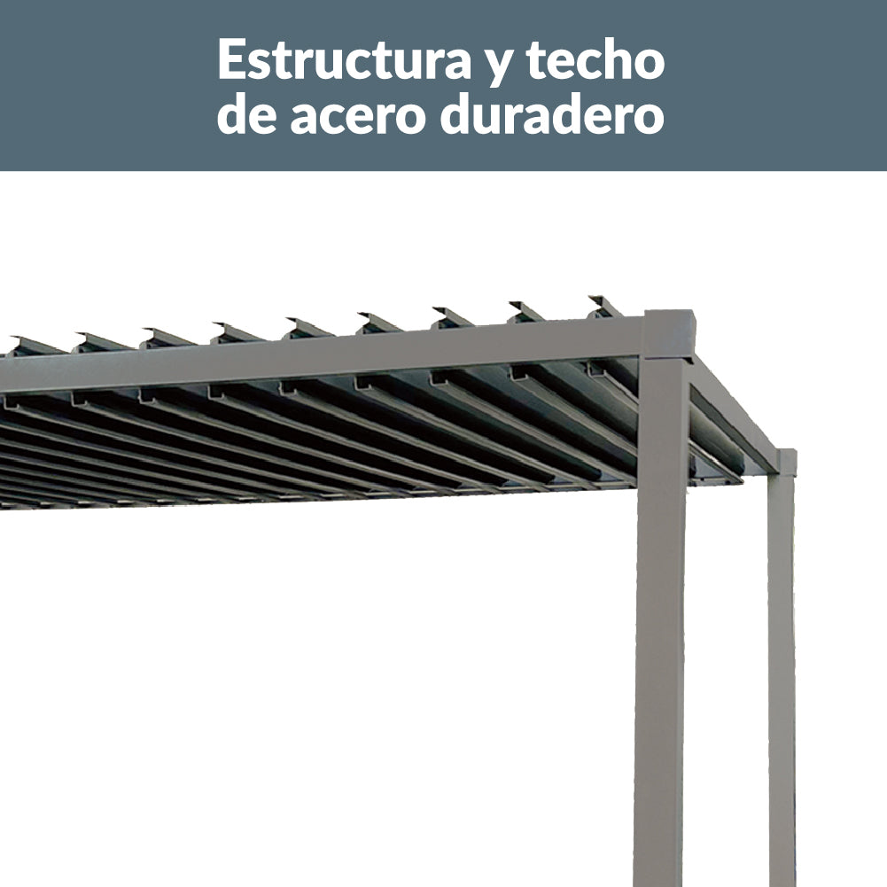 Pérgola Bioclimática 3 x 4 m Acero Techo Ajustable Solara Canberra 1 u ...